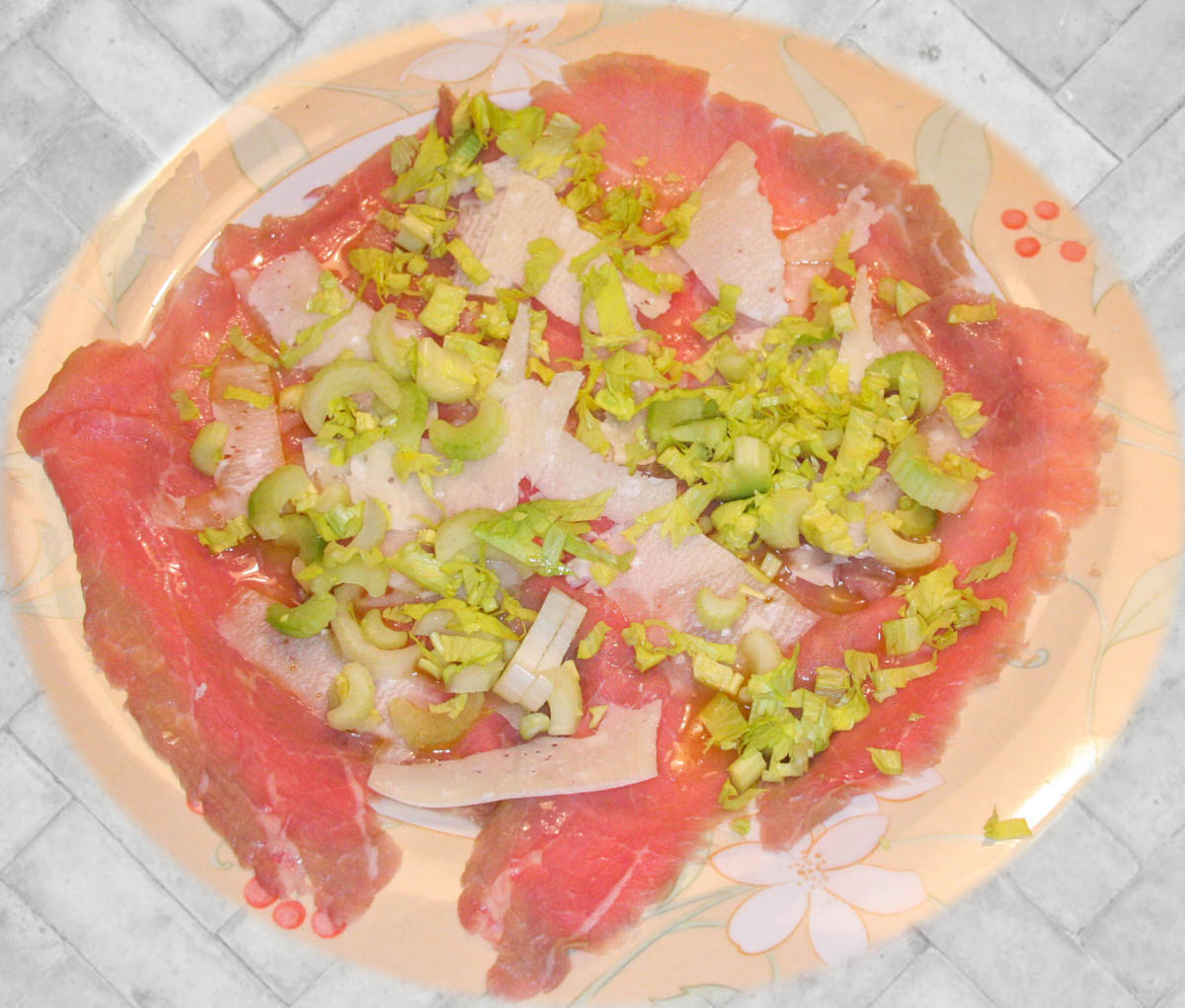 Veal Carpaccio with celery – Biological Cuisine